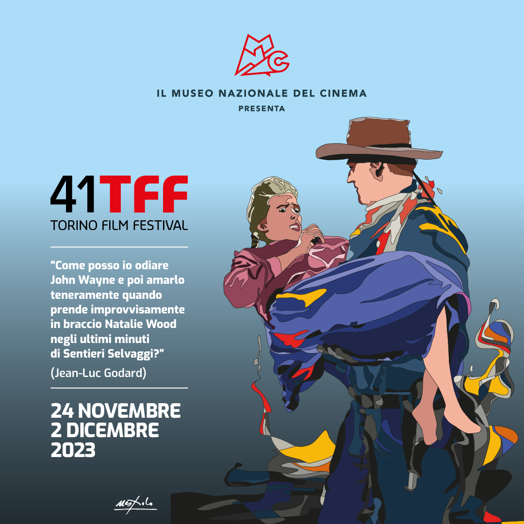 Ugo Nespolo signs the official image of the 40st TFF between John Wayne ...